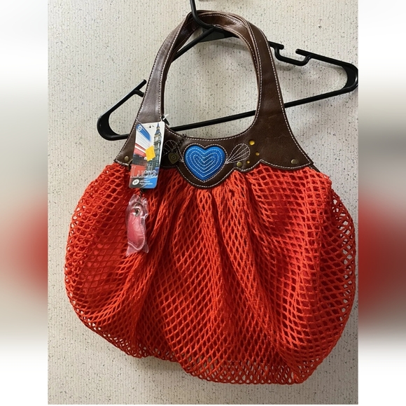 Luella Bartley | Bags | Luella Bartley Mesh Bag Red Blue Heart Mesh ...